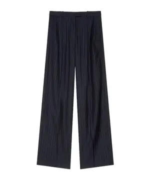 Givenchy Wool Double-pleat Pinstriped Trousers - Deep Navy