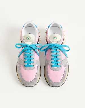 Valentino Garavani Studded Butterfly Embroidered Sneakers - Multi-color