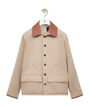 Loewe Long-sleeved Casual Jacket With Detachable Leather Collar