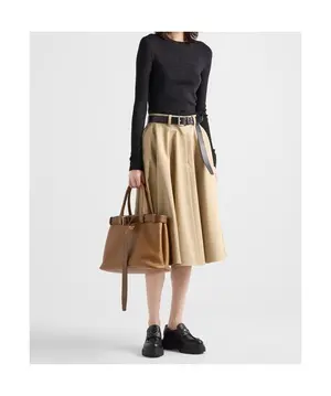Prada Superfine Wool Crew-neck Sweater With Logo Embellishment