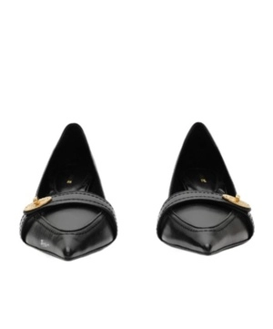 Burberry Leather Cotswolds Low Pumps With Check-engraved Buckle