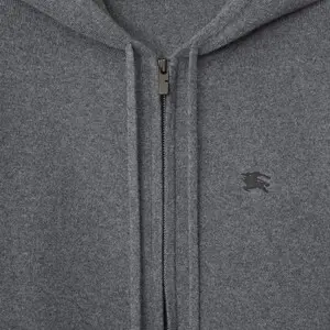Burberry Zip-up Hooded Knitted Cardigan With Embroidered Equestrian Knight