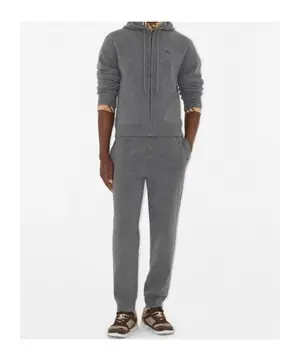 Burberry Zip-up Hooded Knitted Cardigan With Embroidered Equestrian Knight