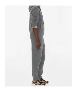 Burberry Zip-up Hooded Knitted Cardigan With Embroidered Equestrian Knight