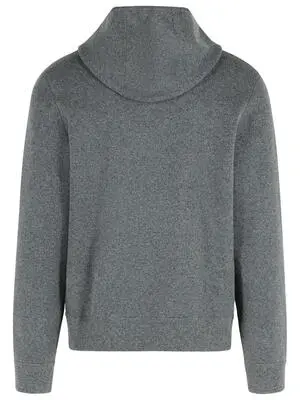Burberry Zip-up Hooded Knitted Cardigan With Embroidered Equestrian Knight
