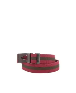 TOD'S Tod's Striped Snap-Buckle Belt Red