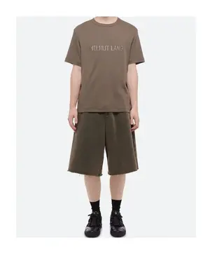 Helmut Lang Embroidered-logo T-shirt - Olive