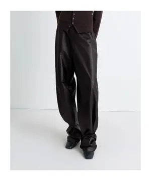 LEMAIRE Elasticated Waistband Leather Trousers