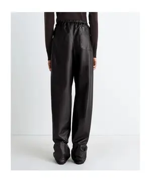 LEMAIRE Elasticated Waistband Leather Trousers