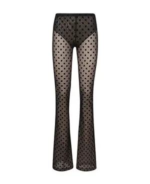 MISBHV Sheer Flocked Logo Mesh Trousers