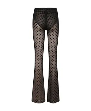 MISBHV Sheer Flocked Logo Mesh Trousers