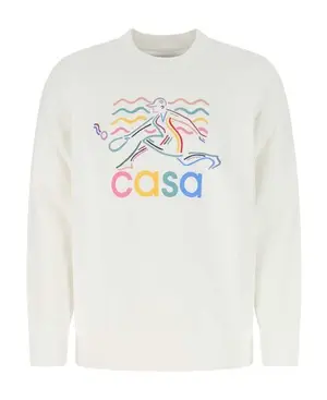 Casablanca Logo Casual Sweater - White
