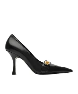 Burberry Leather Cotswolds High Pumps - Black