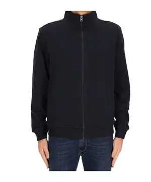 Woolrich Zip-up Casual Jacket With Stand Collar - Black