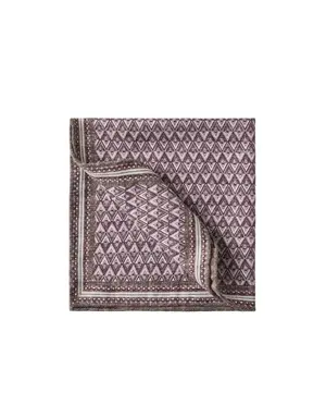 Brunello Cucinelli Geometric-pattern Silk Pocket Square - Gray