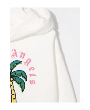 Palm Angels Palm-tree Embroidered Cotton Hoodie