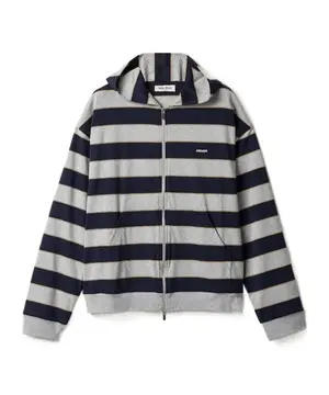Miu Miu Striped Jersey Hoodie - Blue/grey