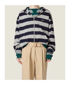 Miu Miu Striped Jersey Hoodie