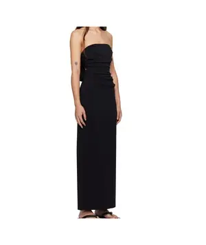 ST. AGNI Ruched Strapless Maxi Dress