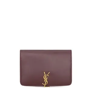 Saint Laurent Voltaire Passport Case In Box - Hot Wine