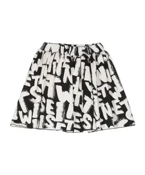 TWINSET Logo Print Flared Skirt