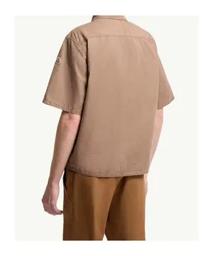 Moncler Short Sleeve Cotton Zip-up Shirt