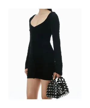 Alexander Wang Ruched Long Sleeve Mini Dress