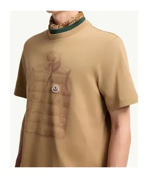 Moncler Down Jacket Print Cotton T-shirt
