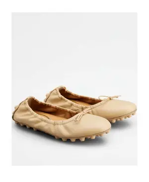 TOD'S Gommino Bow-detailed Ballerinas - Nude