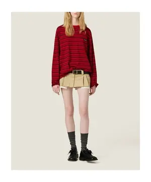 Miu Miu Striped Long Sleeve T-shirt
