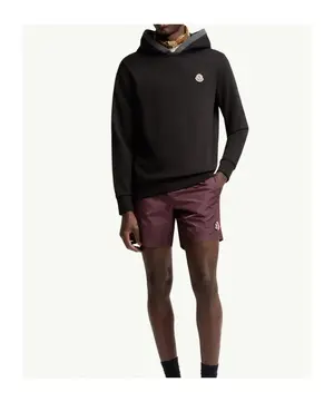 Moncler Brushed Cotton Logo Hoodie - Black