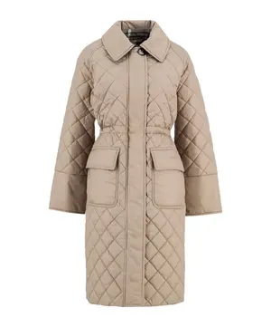 Barbour Quilted Long Jacket - Nude