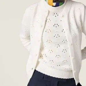 Miu Miu Cotton Cardigan With Ribbed Details