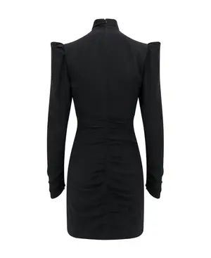 Alessandra Rich Long Sleeve Ruched Mini Dress