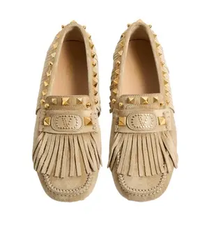 Valentino Garavani Rockstud Plaster Caster Square Toe Loafers
