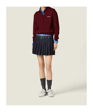 Miu Miu Pleated Batavia Miniskirt
