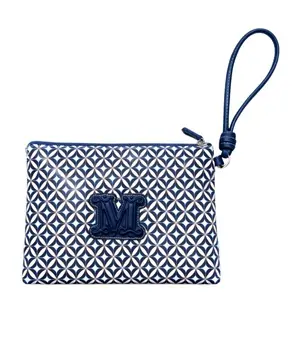 Max Mara Geometric Logo Wristlet Bag - Blue