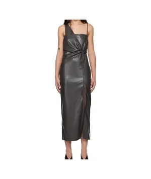 Nanushka Fenera Asymmetric Midi Dress - Midnight Green