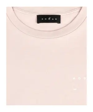 Hogan Logo Print Round Neck T-shirt - Pink