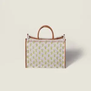 Miu Miu Embroidered Mesh Shopping Bag