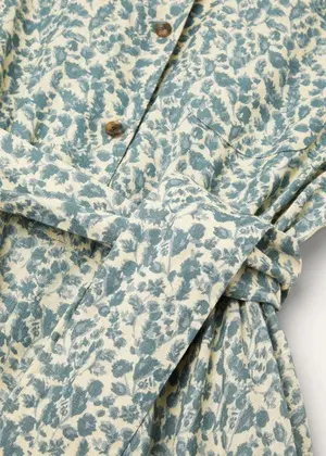 Loro Piana Printed Maxi Dress With Shirt Collar And Belt