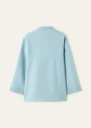 Loro Piana Stand Collar Embroidered Lace Trim Shirt