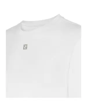 Fendi Ff Plaque Long Sleeved Crewneck T-shirt