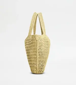TOD'S Shopping Bag In Raffia And Leather Medium