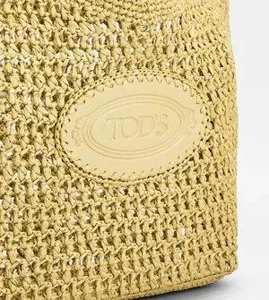 TOD'S Shopping Bag In Raffia And Leather Medium