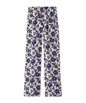 Loro Piana High-waisted Floral Print Casual Pants