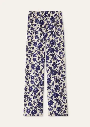 Loro Piana High-waisted Floral Print Casual Pants