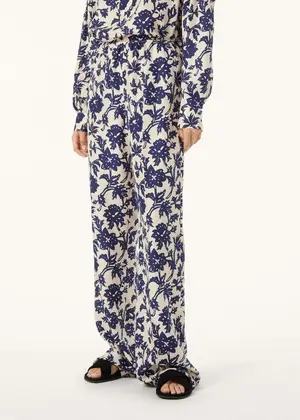 Loro Piana High-waisted Floral Print Casual Pants