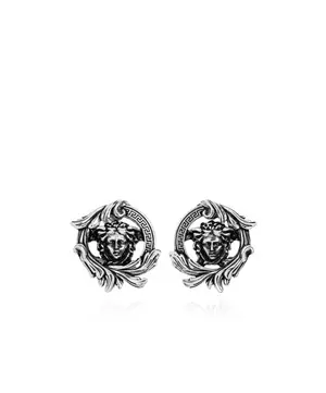 Versace Medusa Head Earrings - Gray