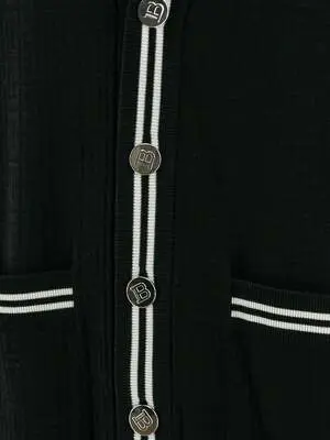 Balmain V-neck Knitted Cardigan With Logo Buttons